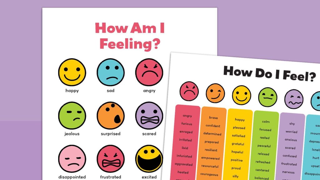 Free Printable Feelings Chart Bundle for Kids - Asha Modern School
