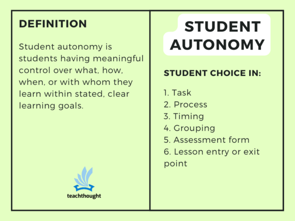 The Importance Of Student Autonomy – TeachThought - Asha Modern School